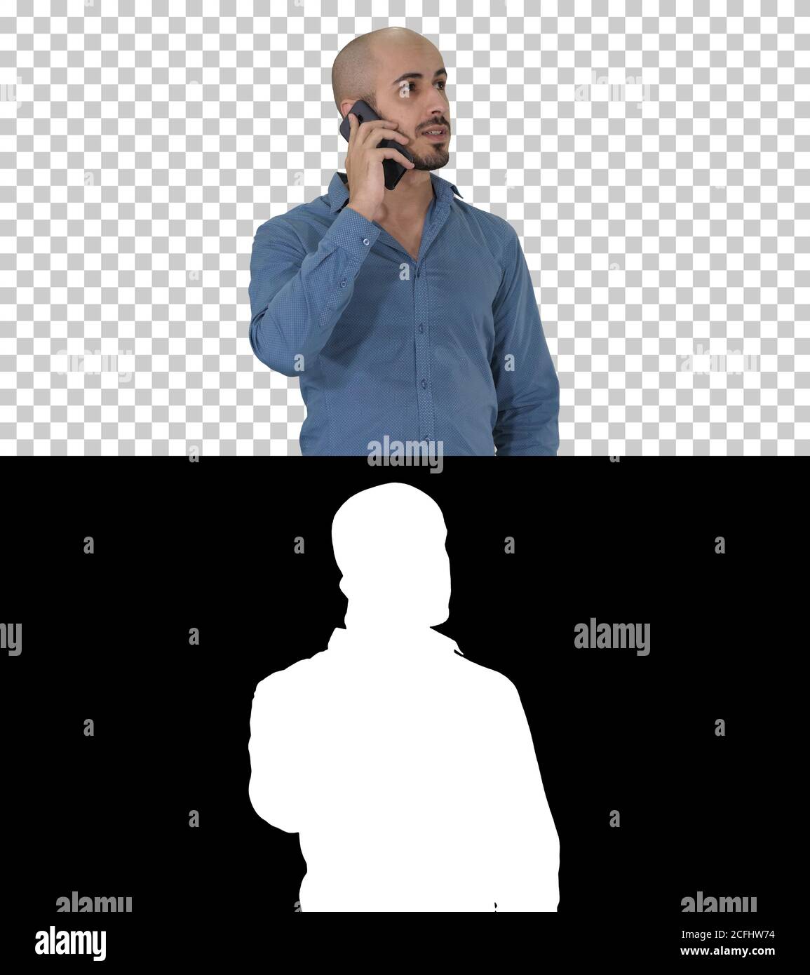 Arabic man talking on the phone, Alpha Channel Stock Photo - Alamy