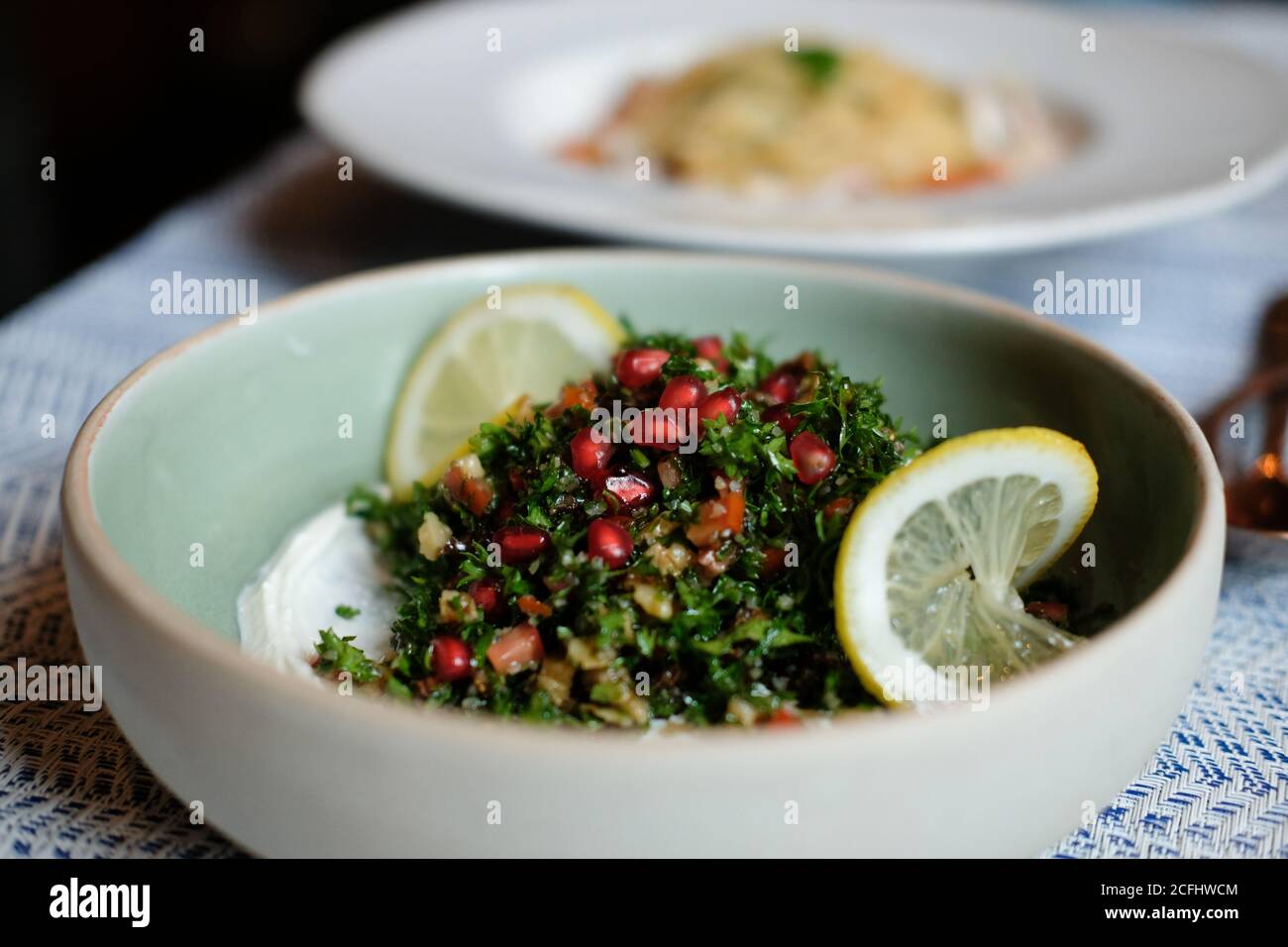 Tabbouleh arabic lebanese vegan vegetarian appetizer food Stock Photo ...