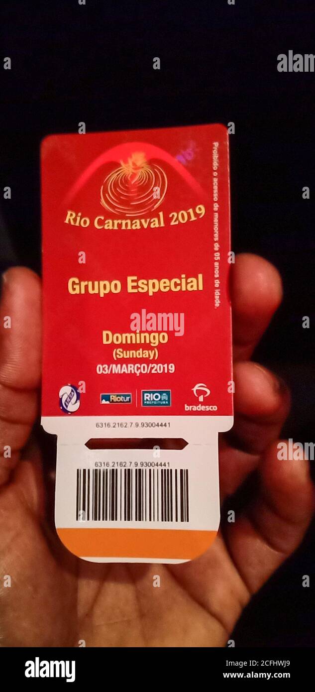 entry pass for rio carnival 2019 Stock Photo - Alamy