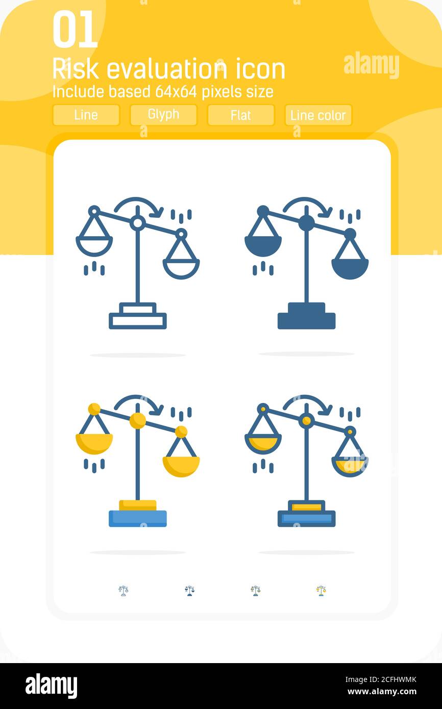 Risk evaluation premium icon with multiple style isolated on white ...