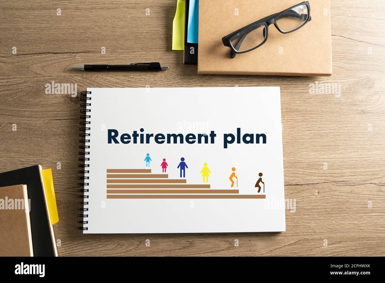 work and retire inscription with arrows Retirement time to retire ...