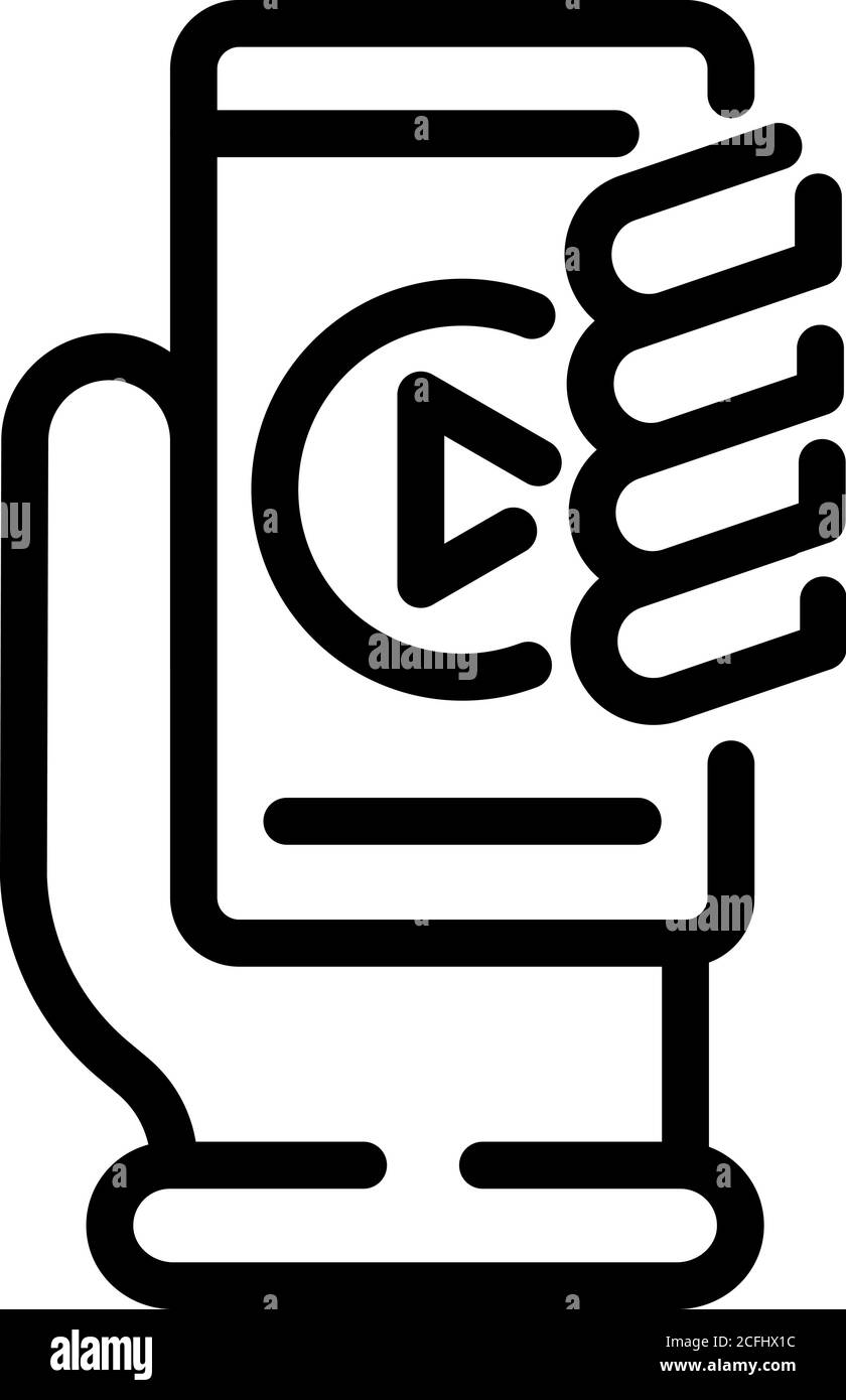 Hand holding phone video Black and White Stock Photos & Images - Alamy