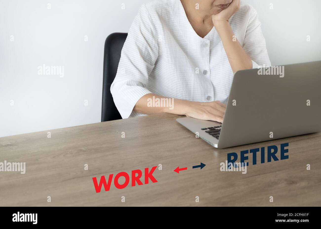 work and retire inscription with arrows Retirement time to retire ...