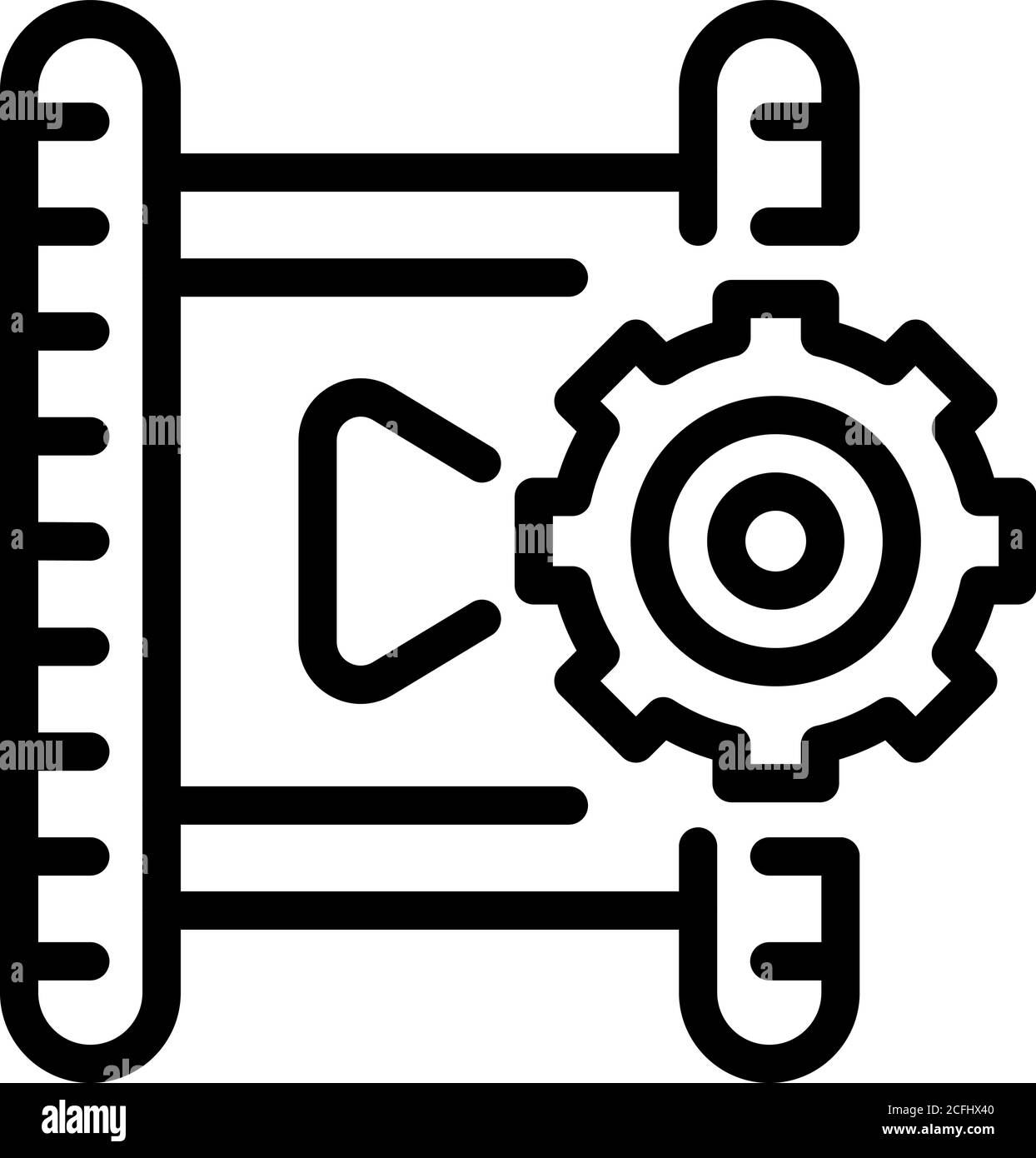 Folder settings linear icon Cut Out Stock Images & Pictures - Alamy