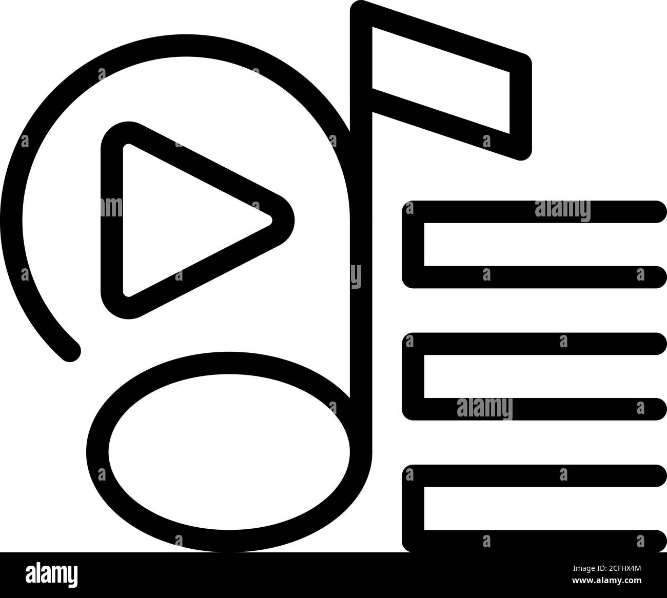 Media playlist icon, outline style Stock Vector Image & Art - Alamy