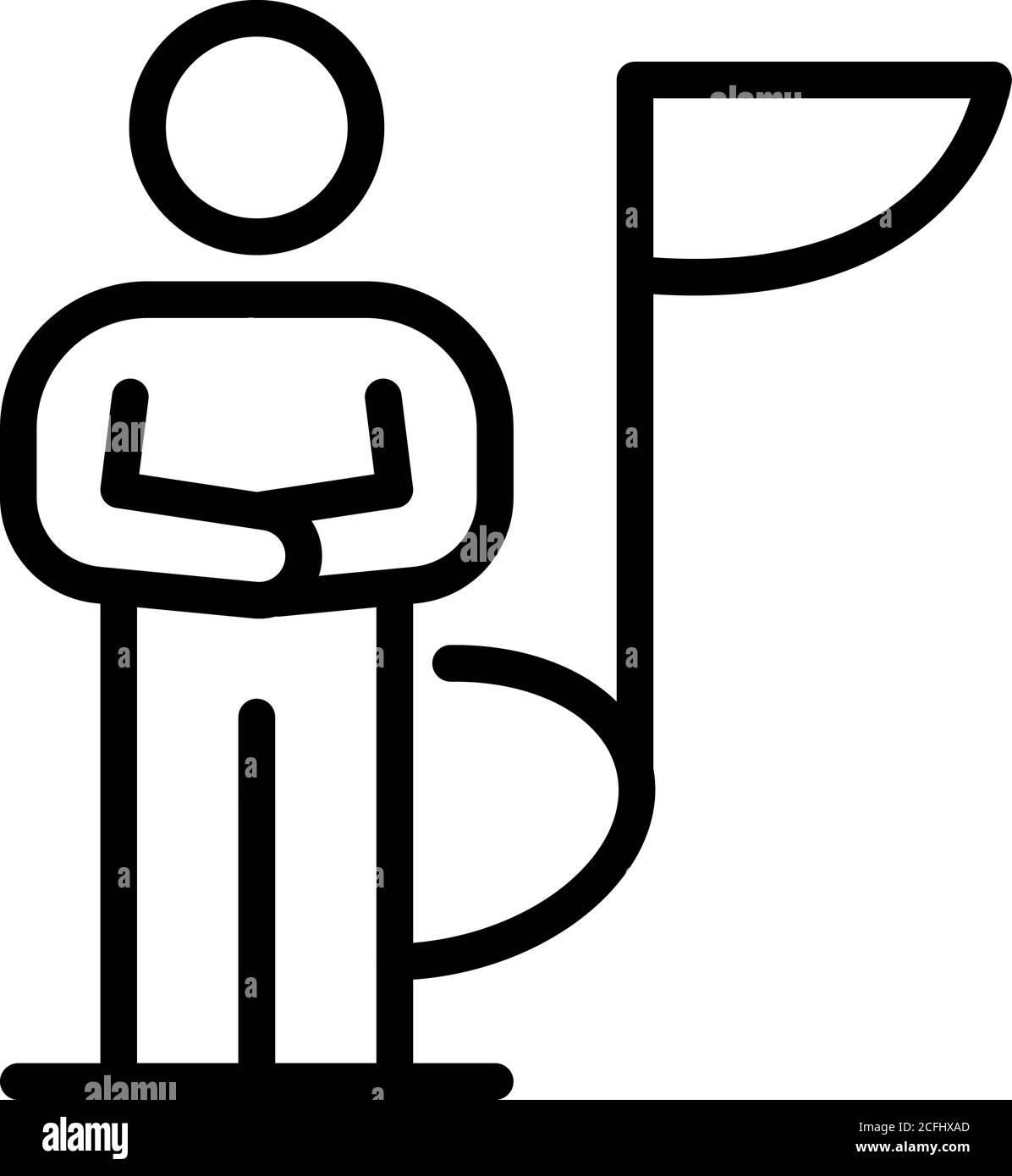 Man music note icon, outline style Stock Vector Image & Art - Alamy