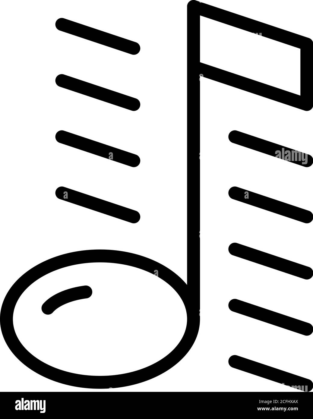 Musical note icon, outline style Stock Vector Image & Art - Alamy