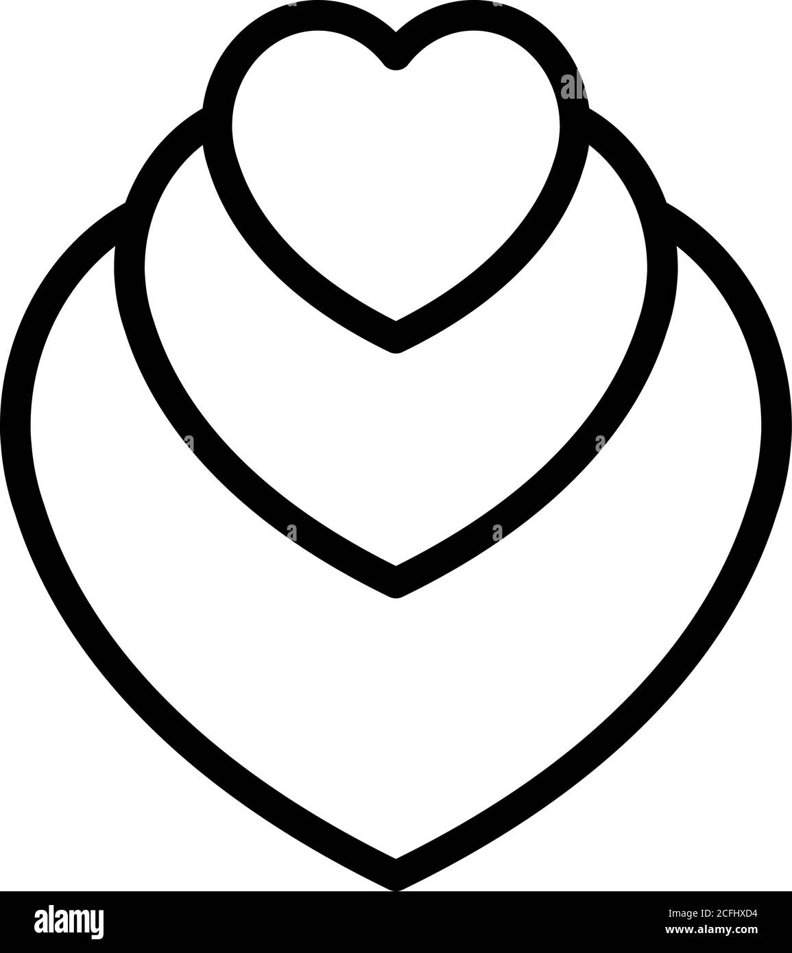 Three hearts icon, outline style Stock Vector Image & Art - Alamy