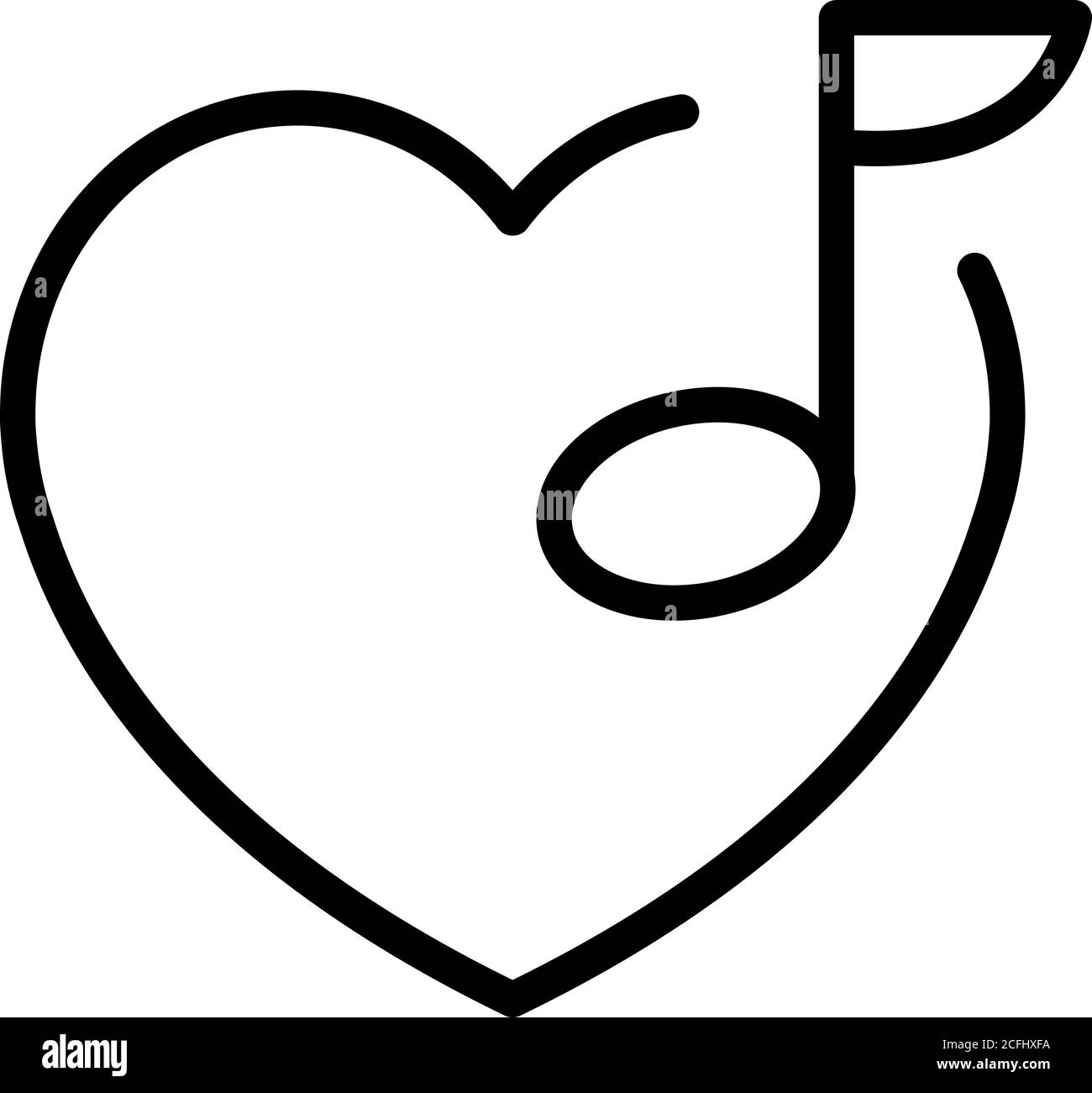 Romantic playlist icon, outline style Stock Vector Image & Art - Alamy