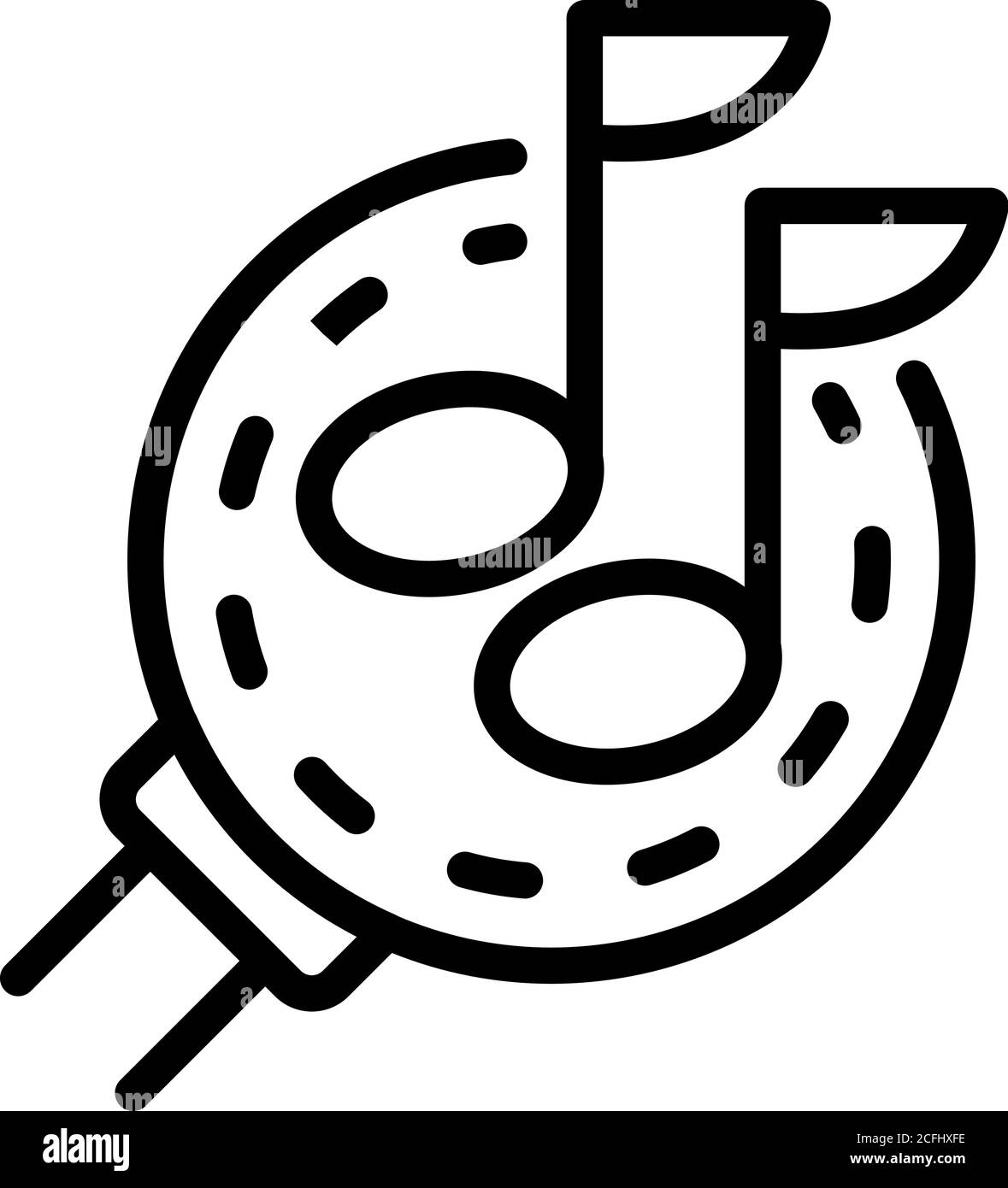 Microphone music notes outline Black and White Stock Photos & Images ...