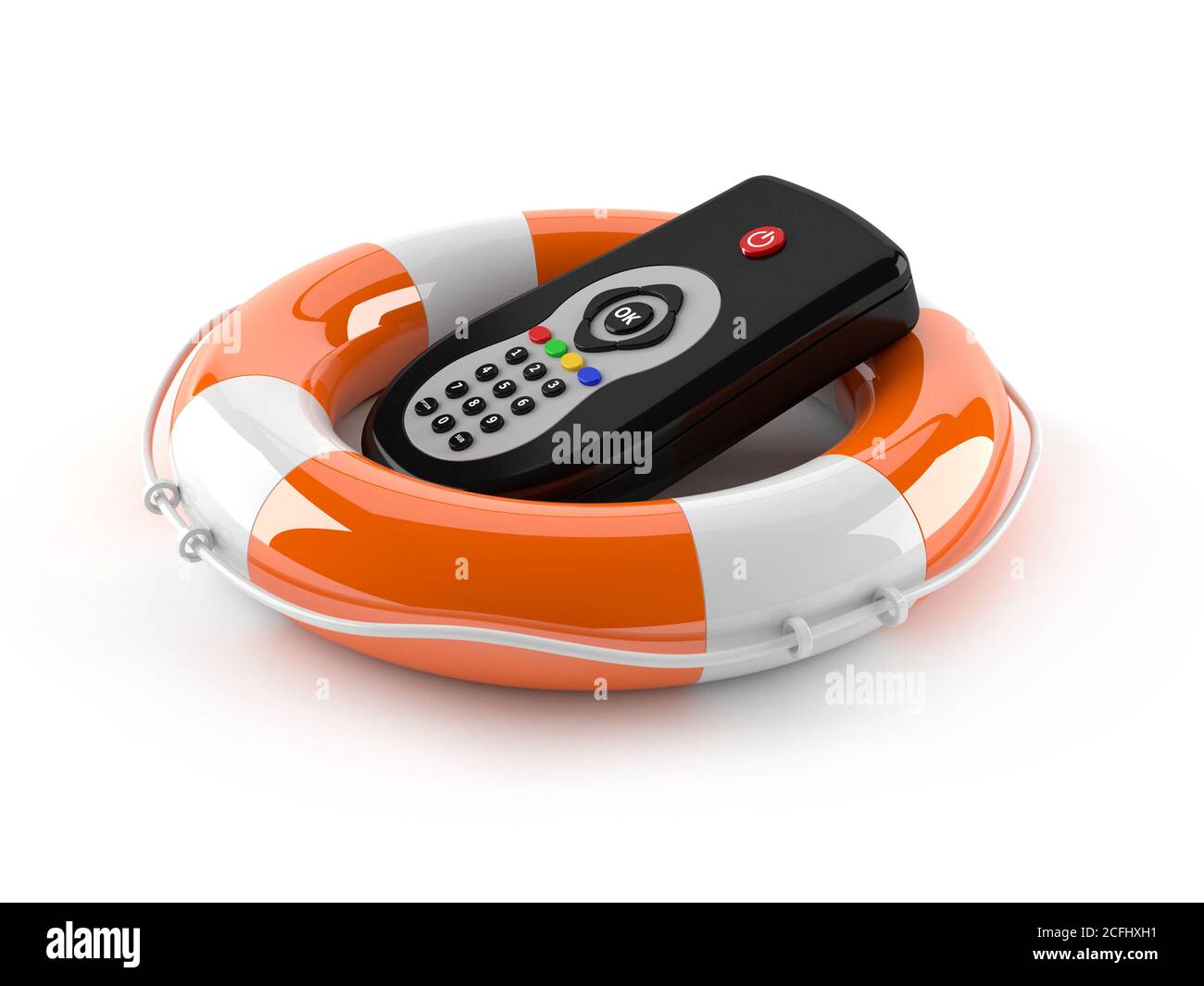 Remote control with buoy isolated on white background Stock Photo - Alamy
