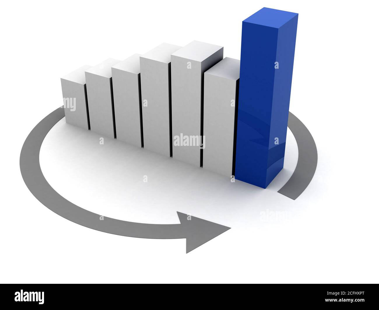Chart with arrow isolated on white background Stock Photo - Alamy