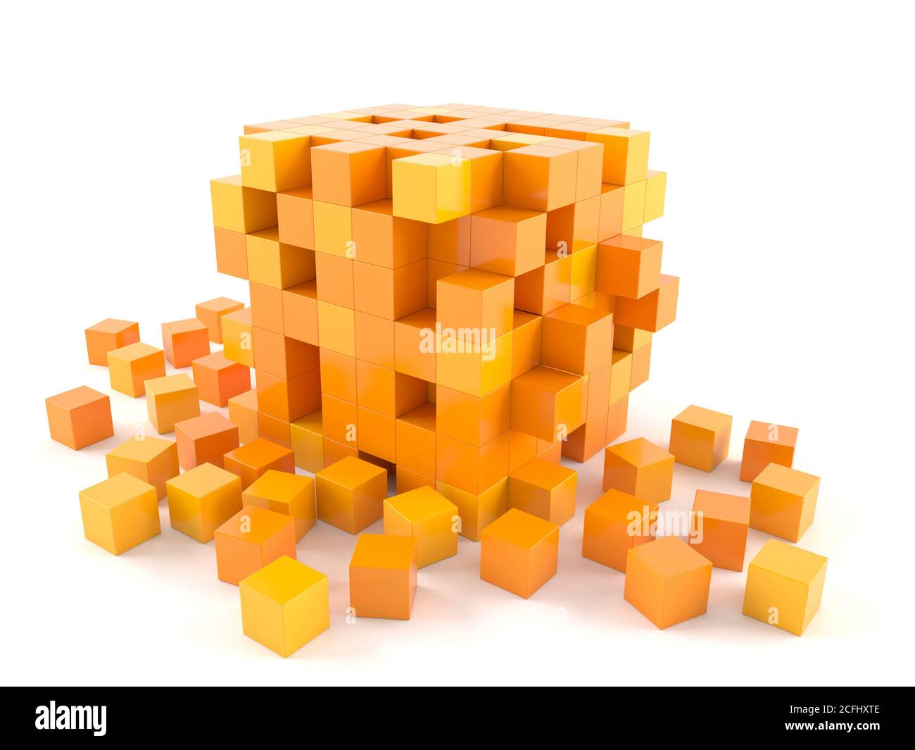 Cube system isolated on white background Stock Photo - Alamy