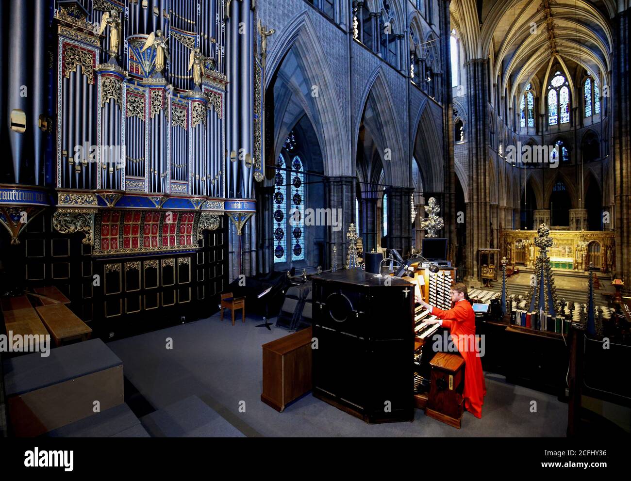 Westminster Abbey organist Peter Holder, during a rehearsal before ...