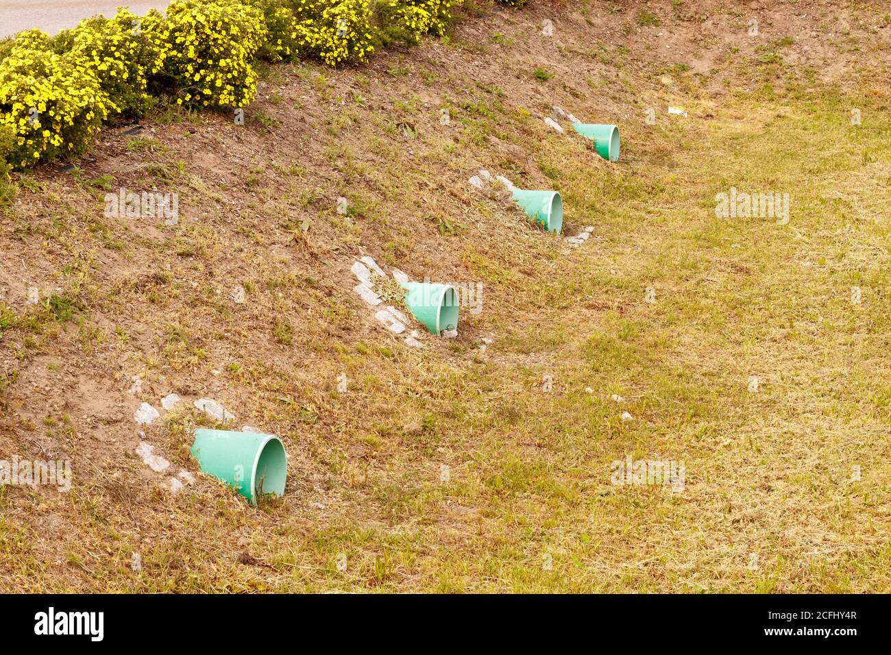 Green drainage pipes hi-res stock photography and images - Alamy