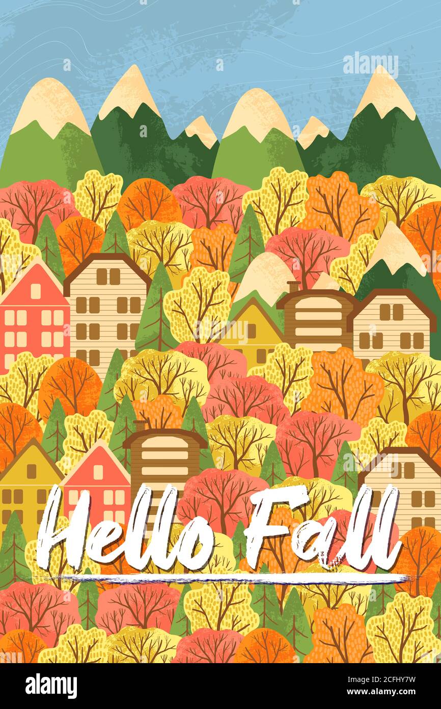 Vintage forest postcard Stock Vector Images - Alamy