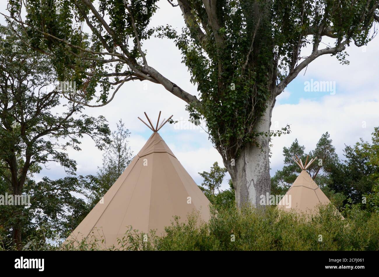 canvas tee pees at the royal botanic kew gardens london england UK ...