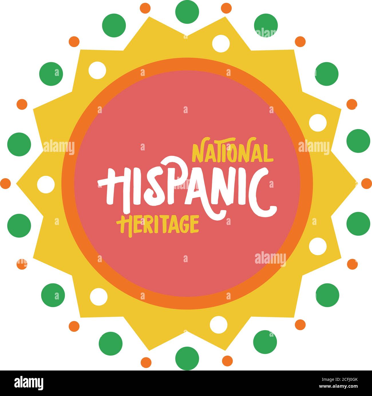 national hispanic heritage lettering in lace flat style vector ...