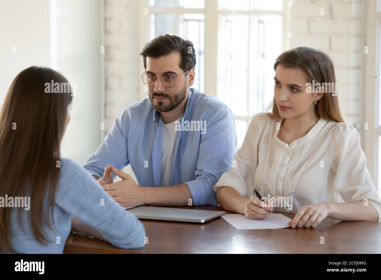 Two person interview hi-res stock photography and images - Alamy