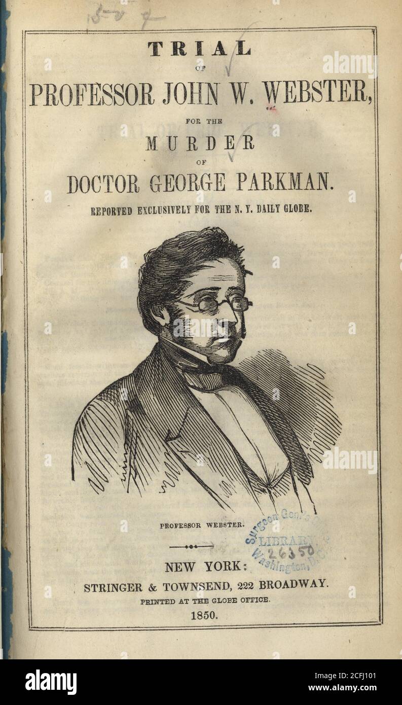 George parkman murder hi-res stock photography and images - Alamy