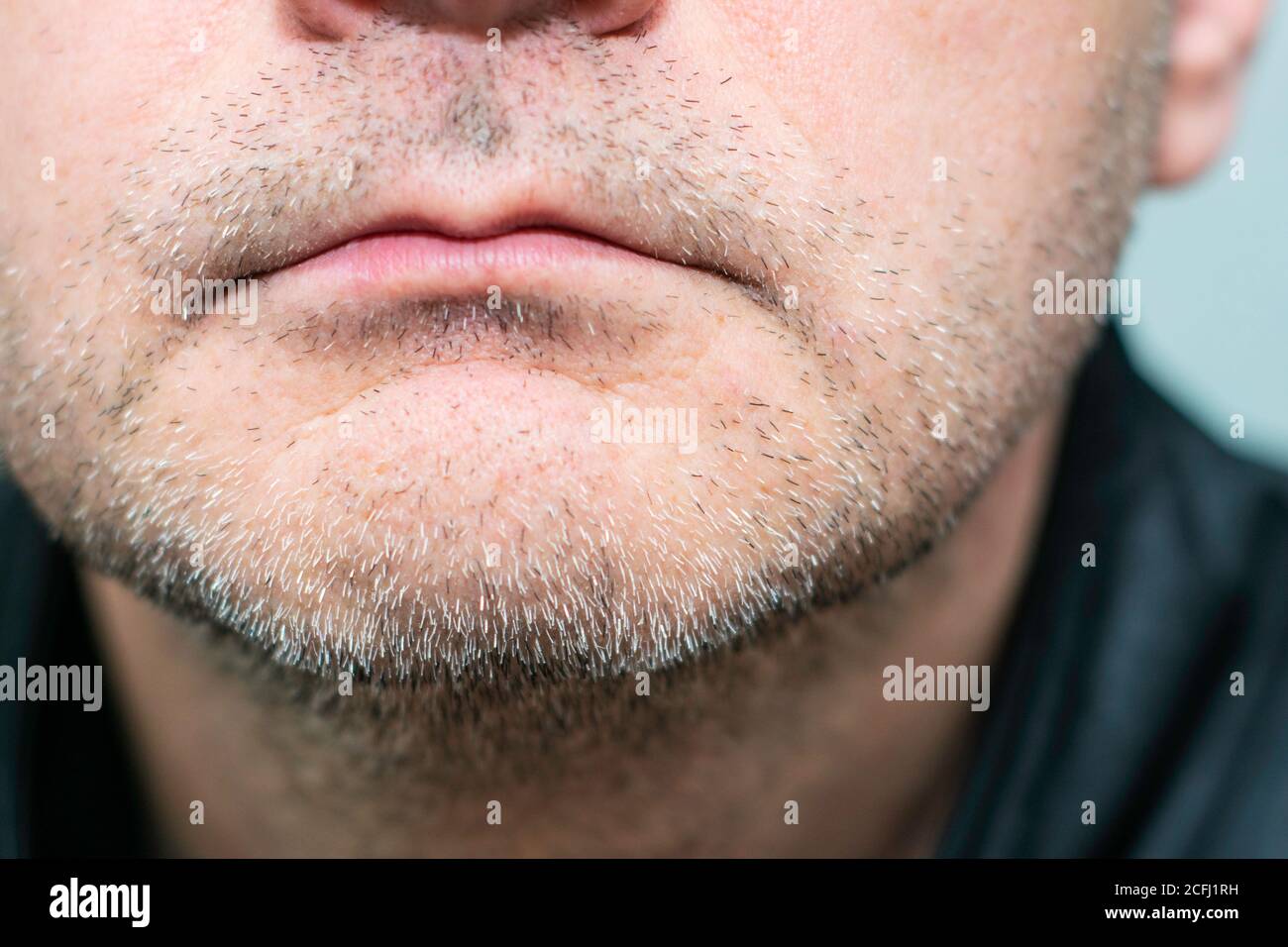 gray bristles on the face of an adult man Stock Photo - Alamy