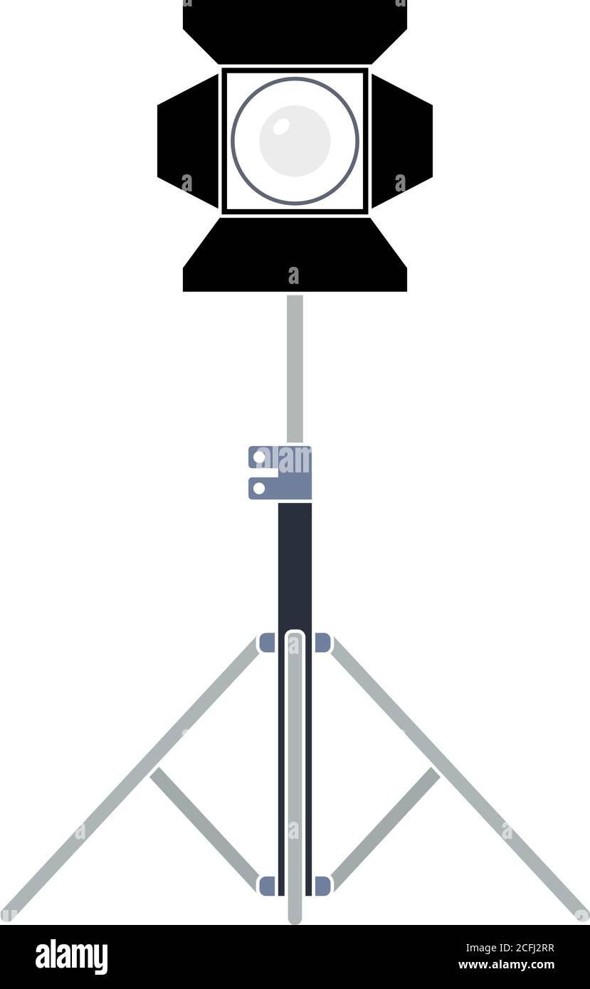 Stage Projector Icon. Flat Color Design. Vector Illustration Stock ...