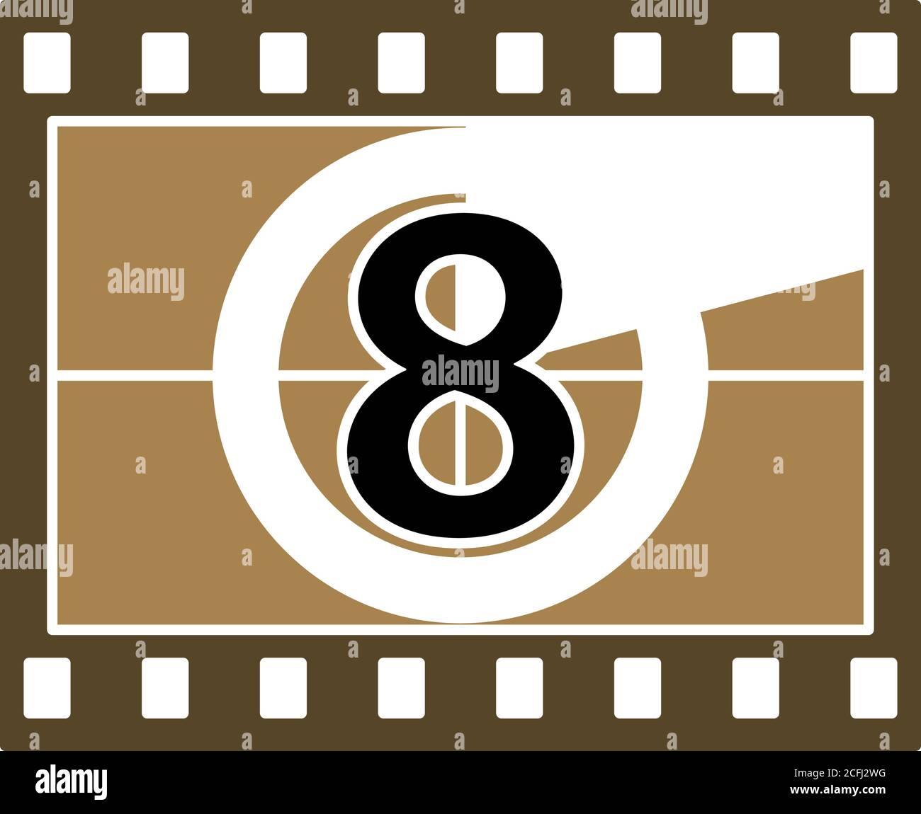 Movie Frame With Countdown Icon. Flat Color Design. Vector Illustration ...