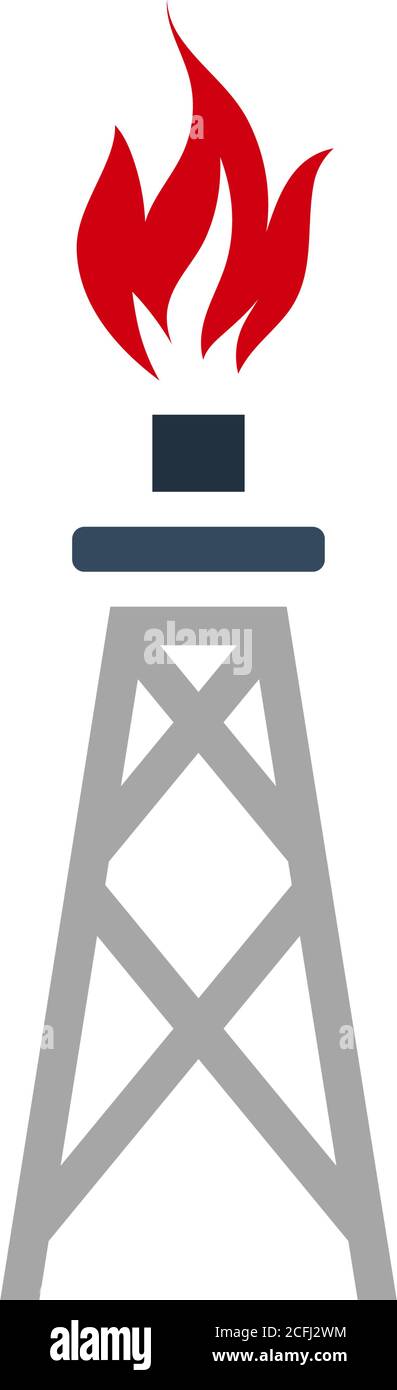 Gas Tower Icon. Flat Color Design. Vector Illustration Stock Vector ...
