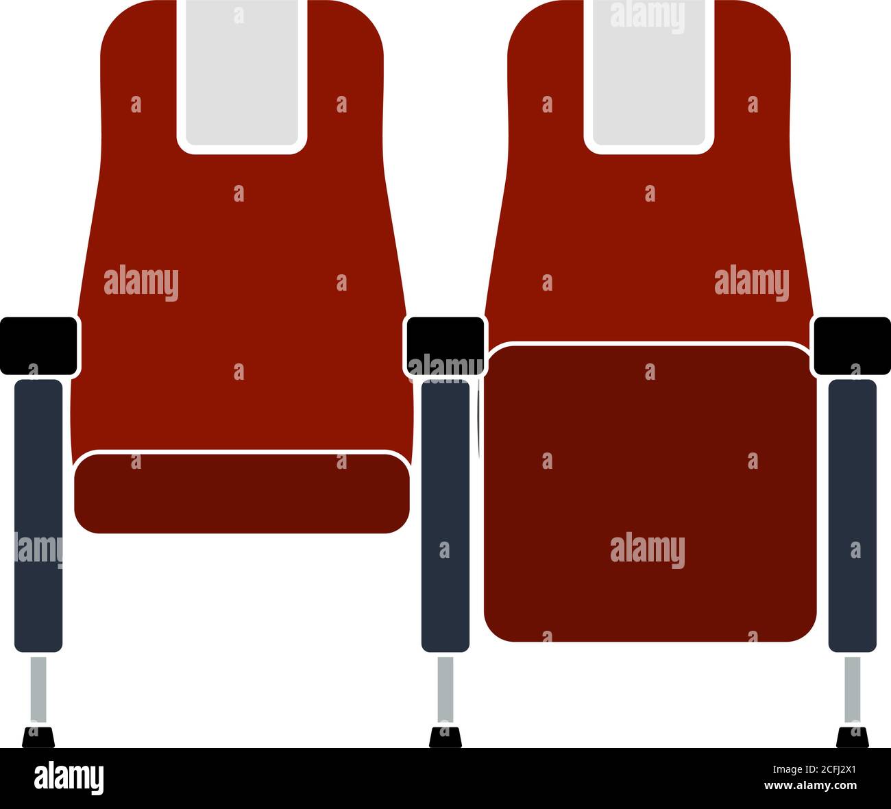 Cinema Seats Icon. Flat Color Design. Vector Illustration Stock Vector ...