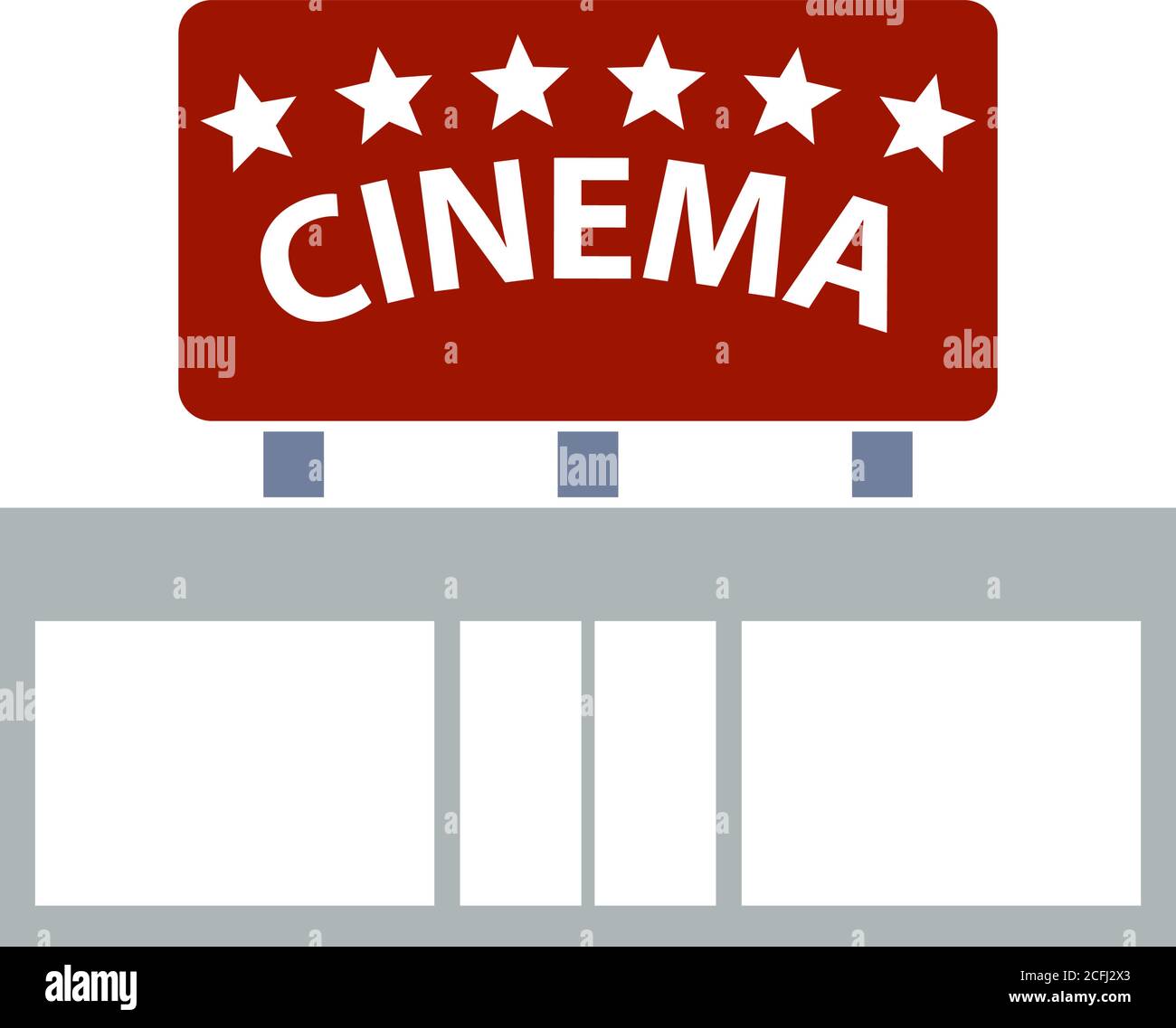 Cinema Entrance Icon. Flat Color Design. Vector Illustration Stock ...