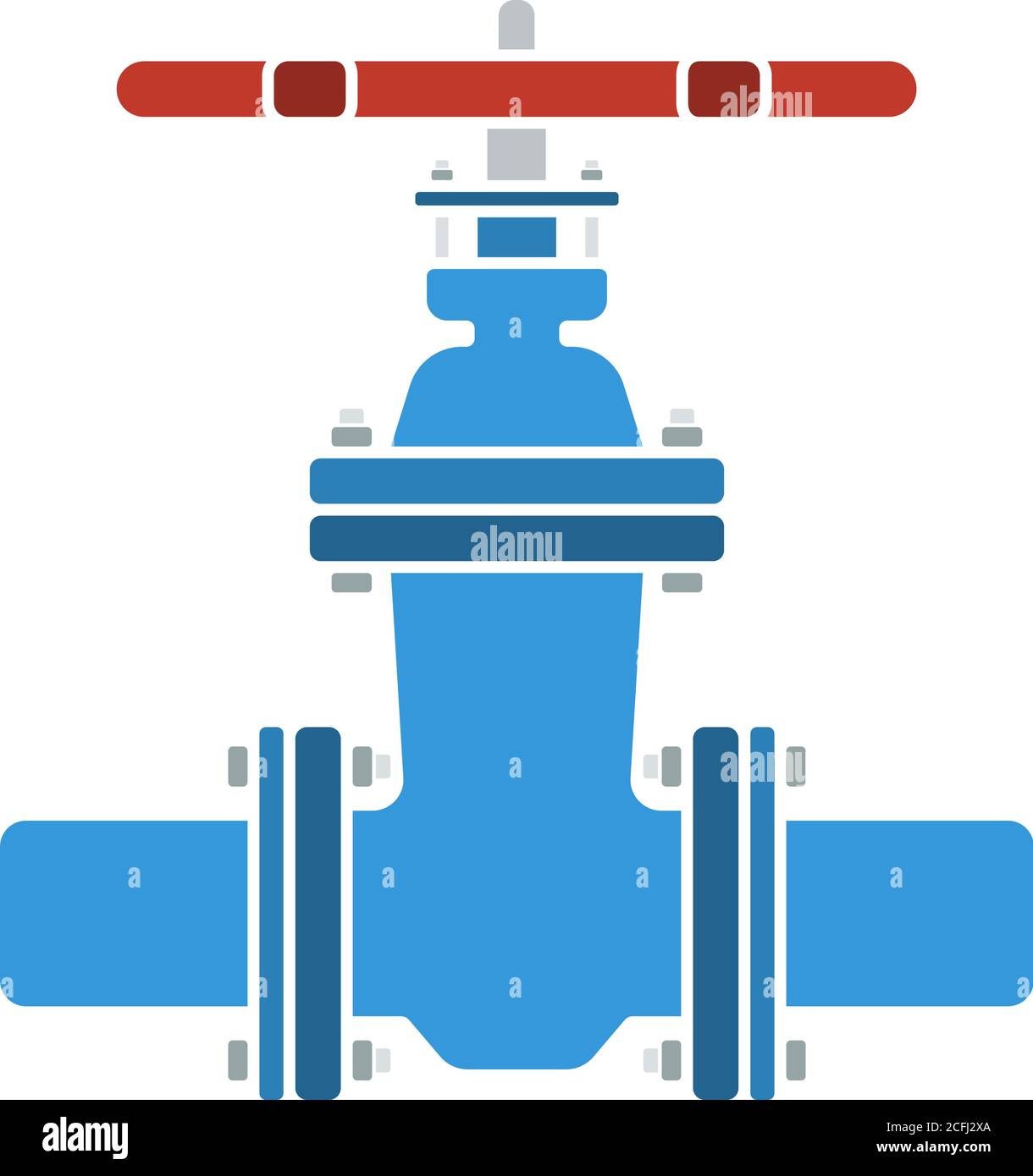 Pipe Valve Icon. Flat Color Design. Vector Illustration Stock Vector ...