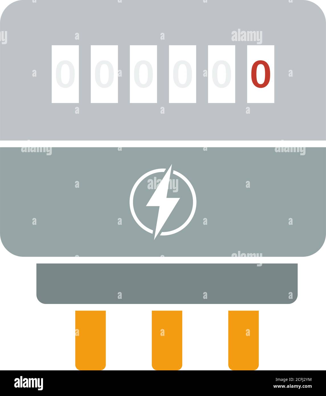 Electric Meter Icon. Flat Color Design. Vector Illustration Stock ...