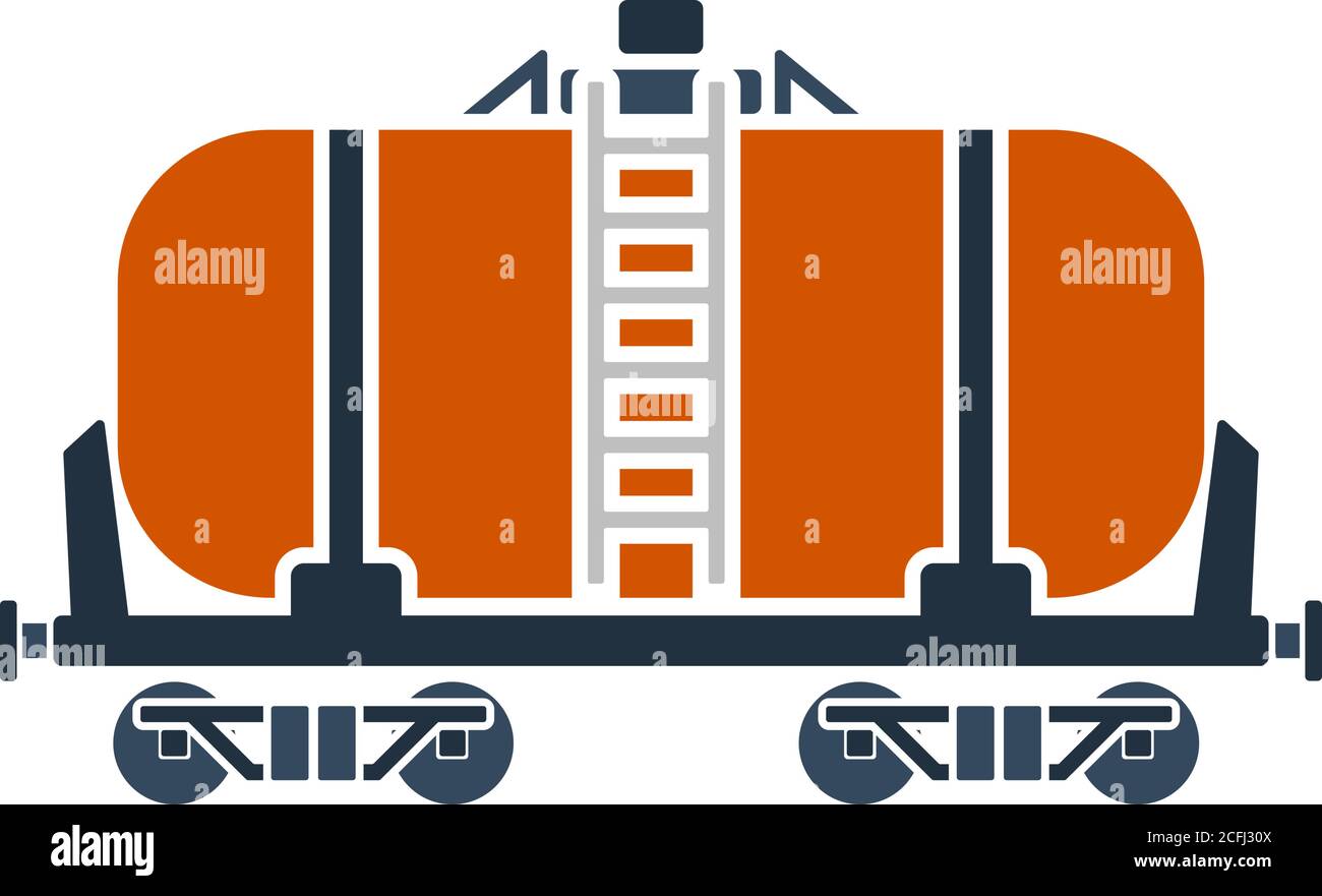 Oil Railway Tank Icon. Flat Color Design. Vector Illustration Stock ...