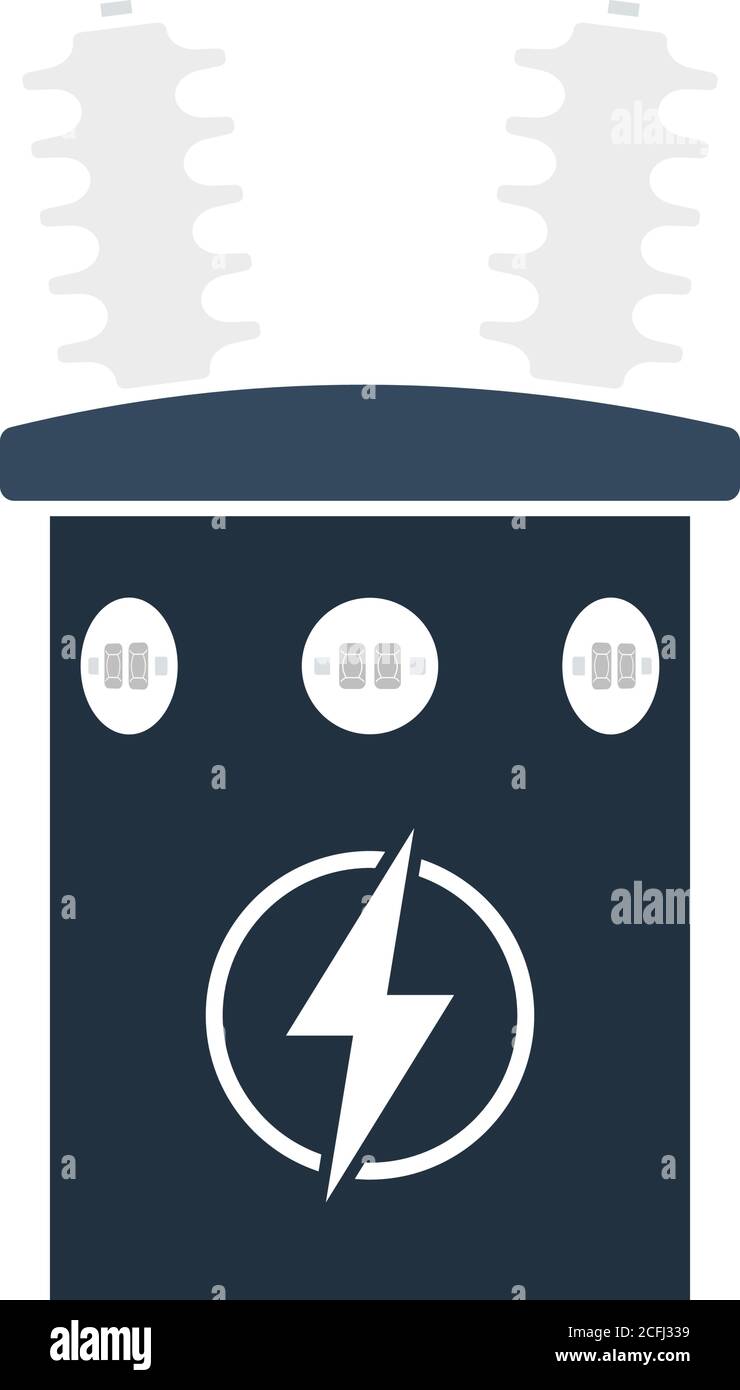 Electric Transformer Icon. Flat Color Design. Vector Illustration Stock ...