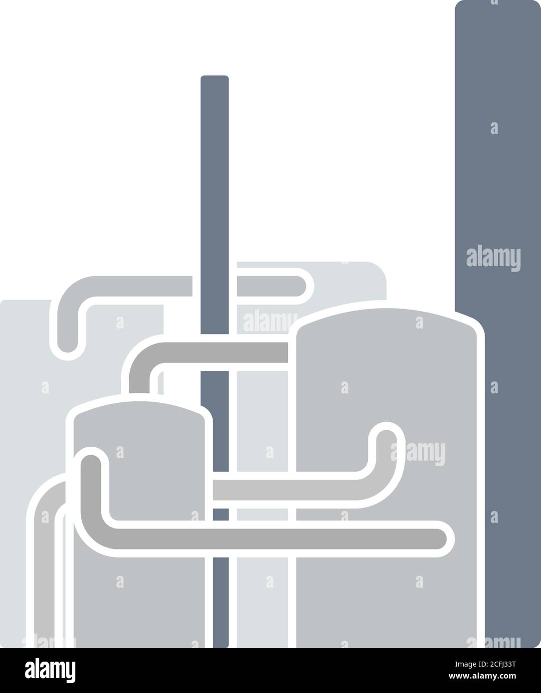 Chemical Plant Icon. Flat Color Design. Vector Illustration Stock ...