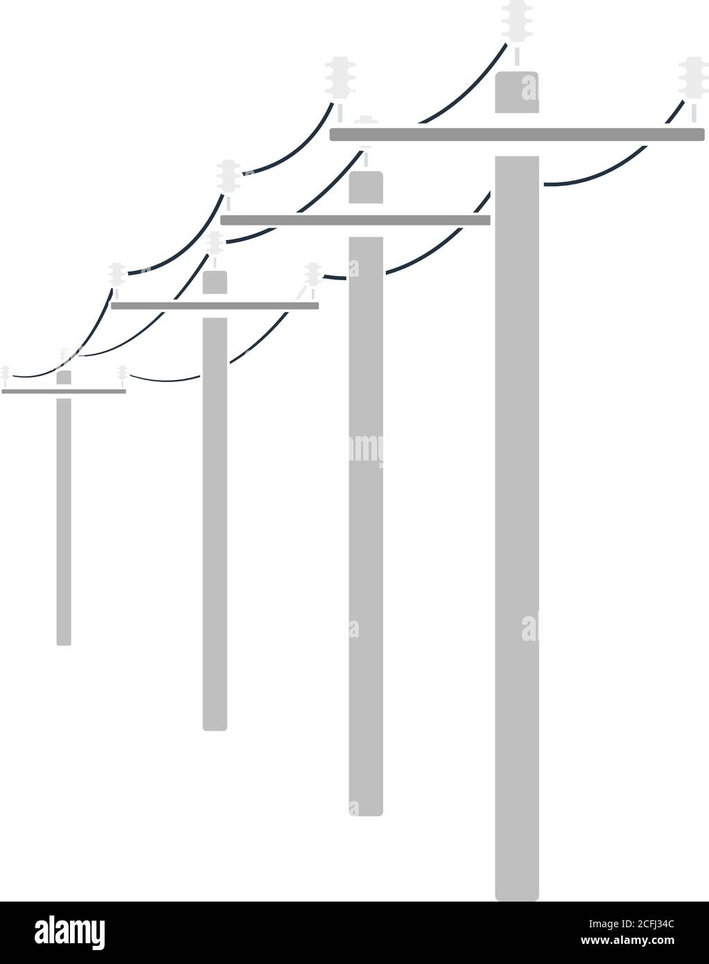 High Voltage Line Icon. Flat Color Design. Vector Illustration Stock ...