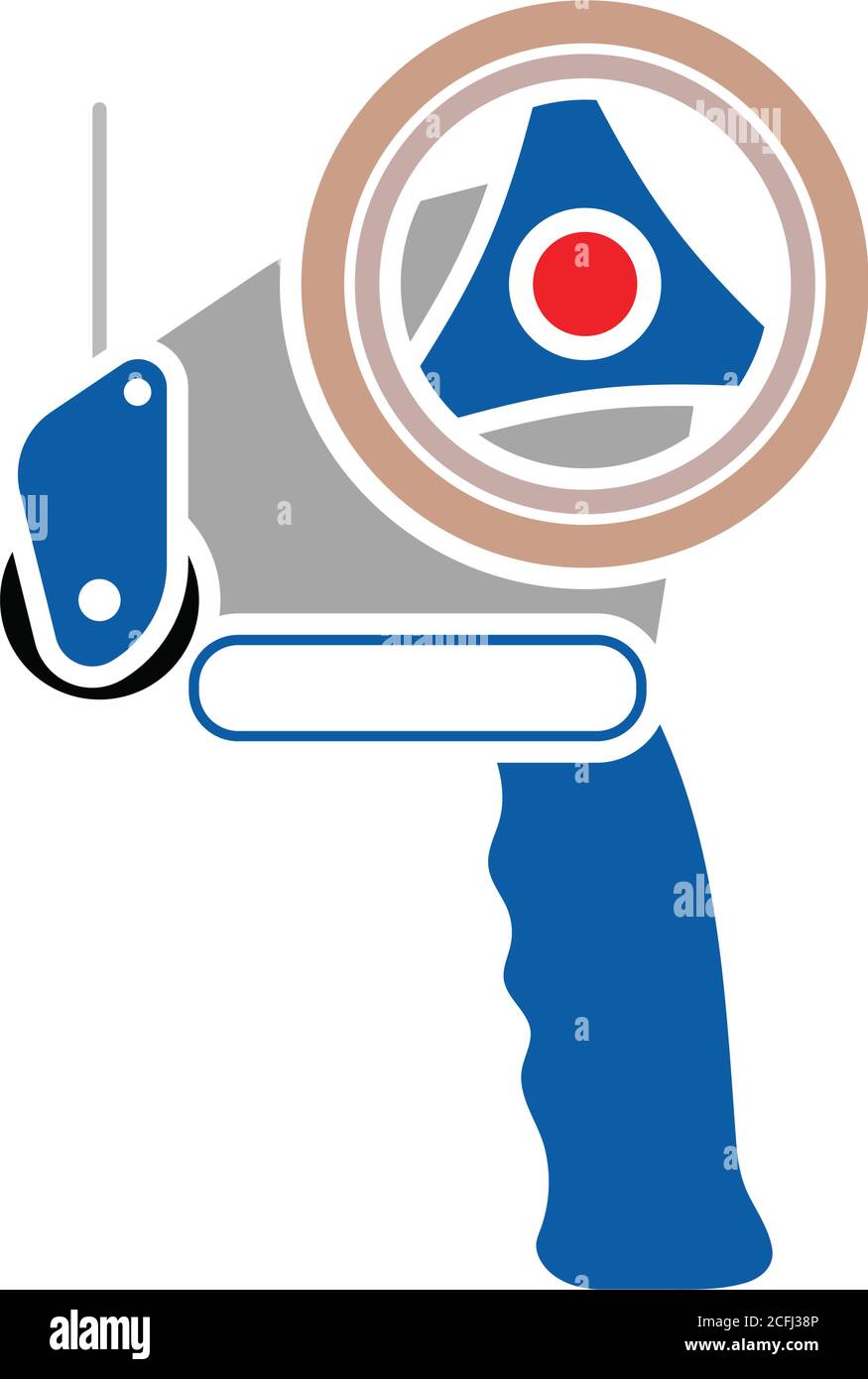 Scotch Tape Dispenser Icon. Flat Color Design. Vector Illustration ...