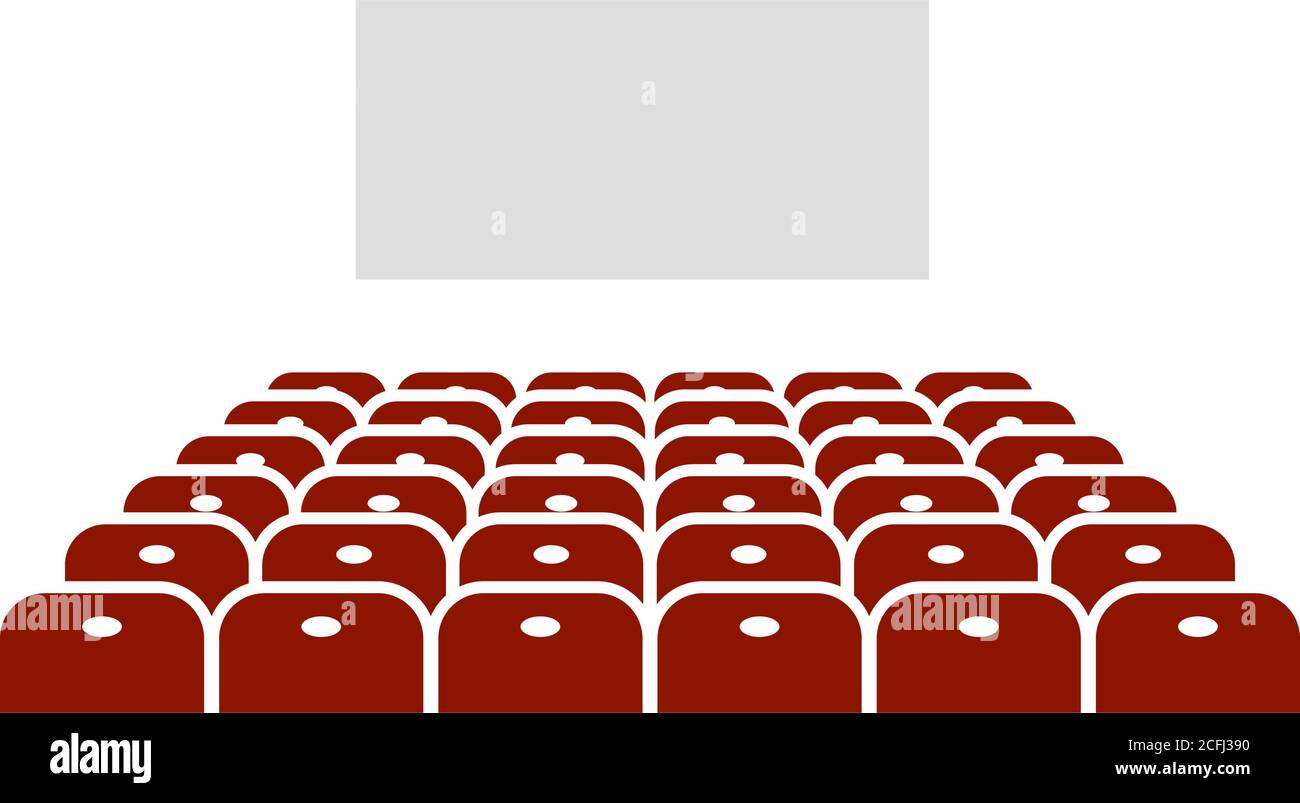 Cinema Auditorium Icon. Flat Color Design. Vector Illustration Stock ...