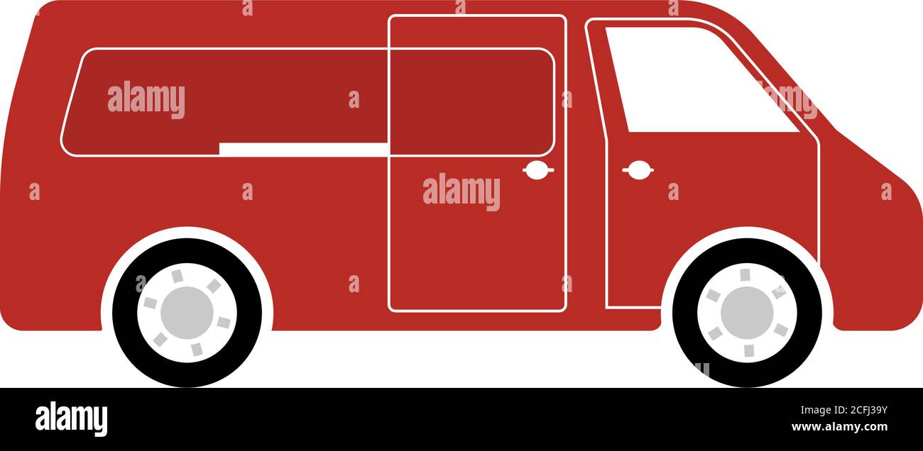 Commercial Van Icon. Flat Color Design. Vector Illustration Stock ...
