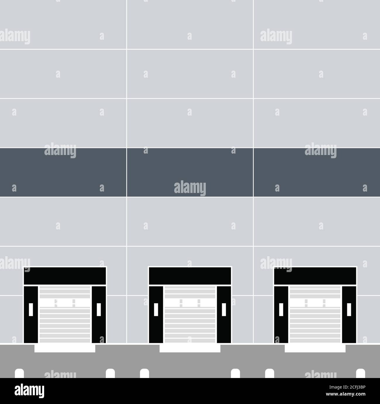 Warehouse Logistic Concept Icon. Flat Color Design. Vector Illustration ...