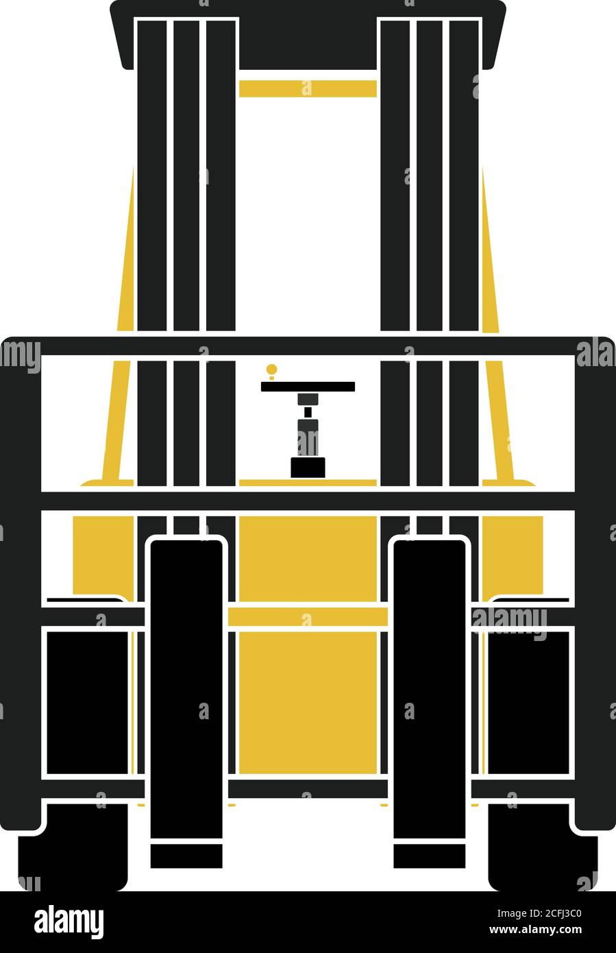Warehouse Forklift Icon. Flat Color Design. Vector Illustration Stock ...