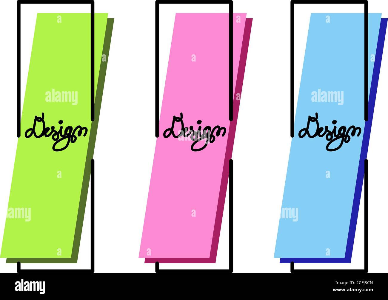 Set vector background for design. Flat color shapes with outline ...