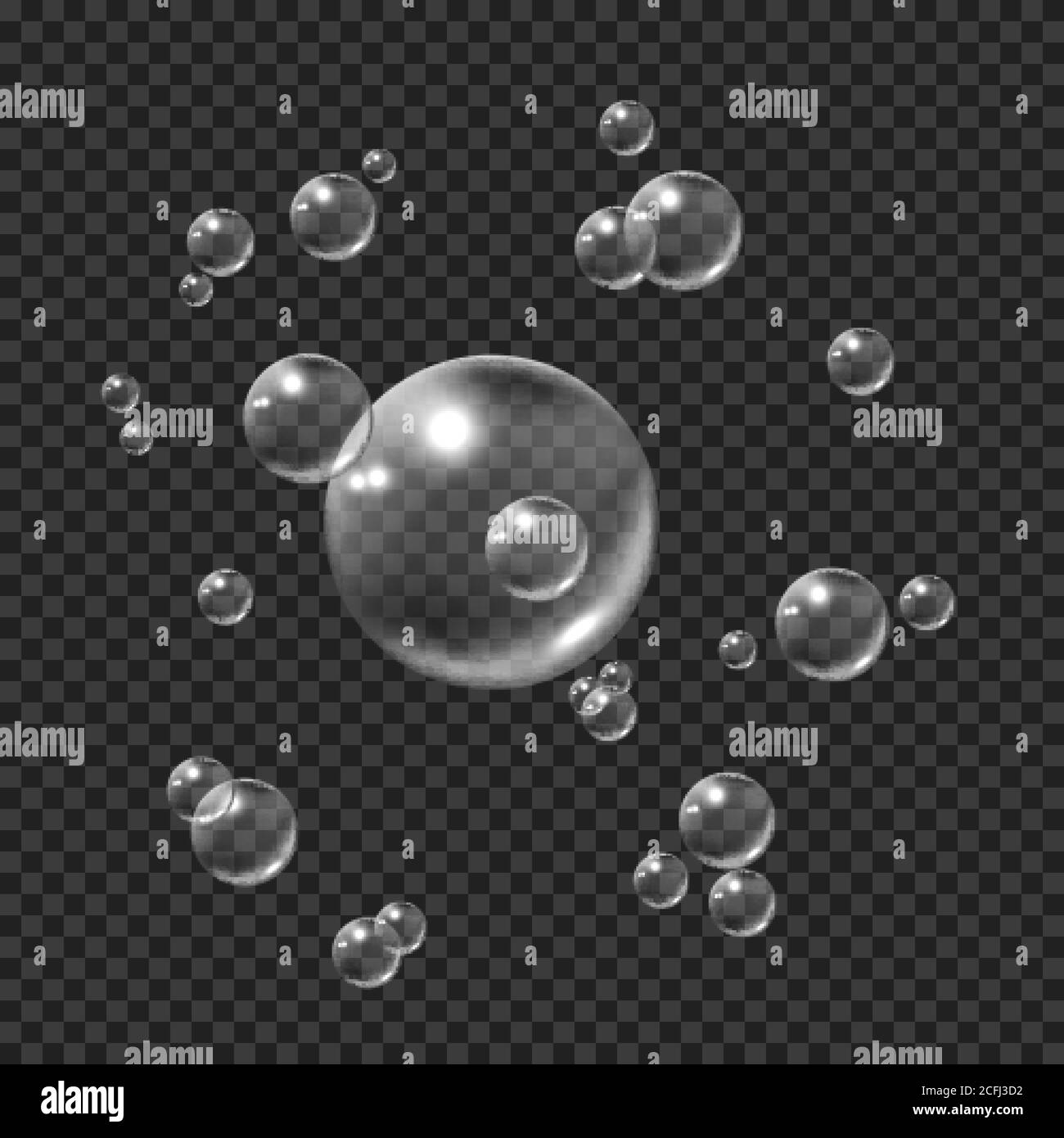 Soapy bubbles isolated on transparent background. Circle water bubbles ...