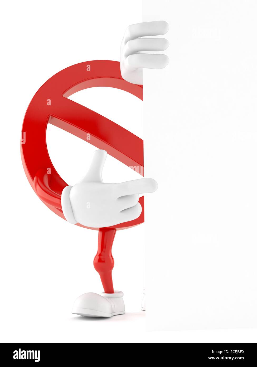 Forbidden character isolated on white background Stock Photo - Alamy