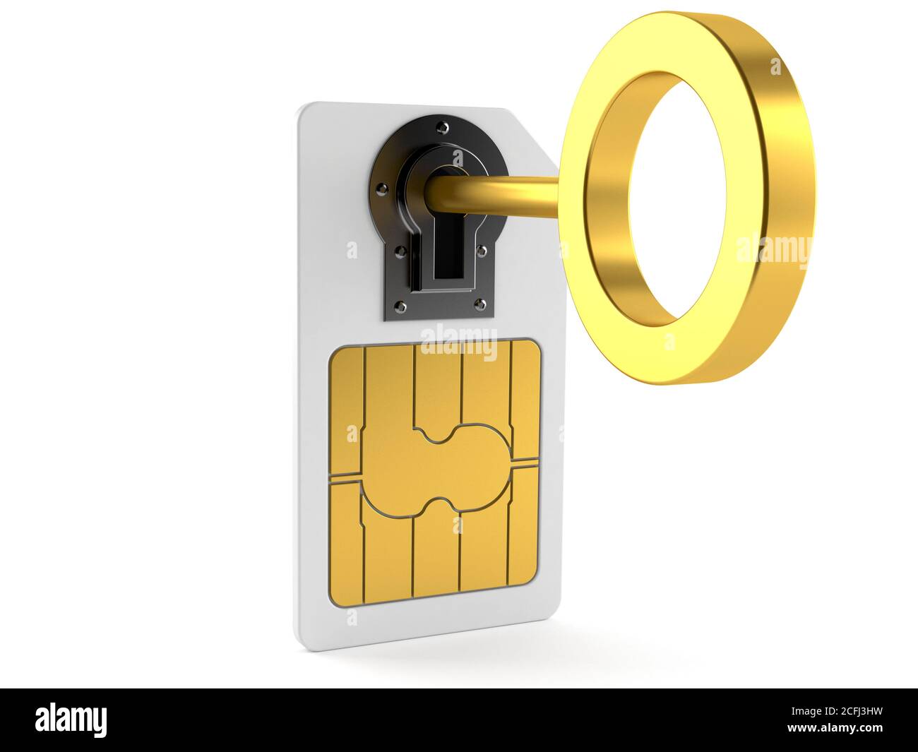 SIM lock concept isolated on white background Stock Photo - Alamy