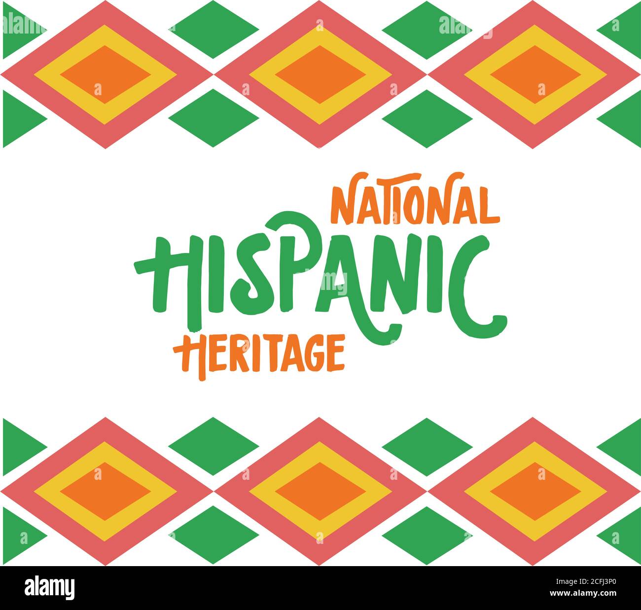 national hispanic heritage lettering in ethnic frame flat style icon ...