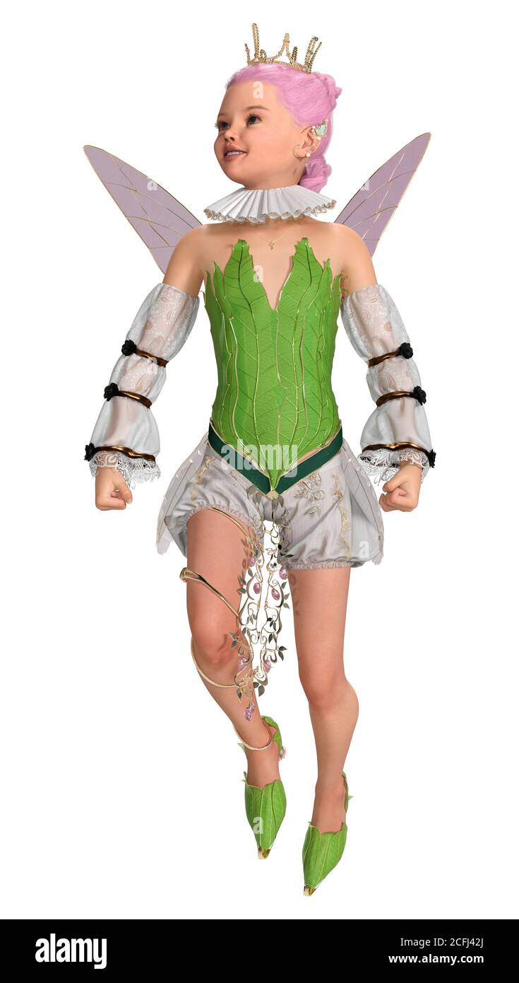 3D rendering of a little fantasy forest fairy isolated on white ...