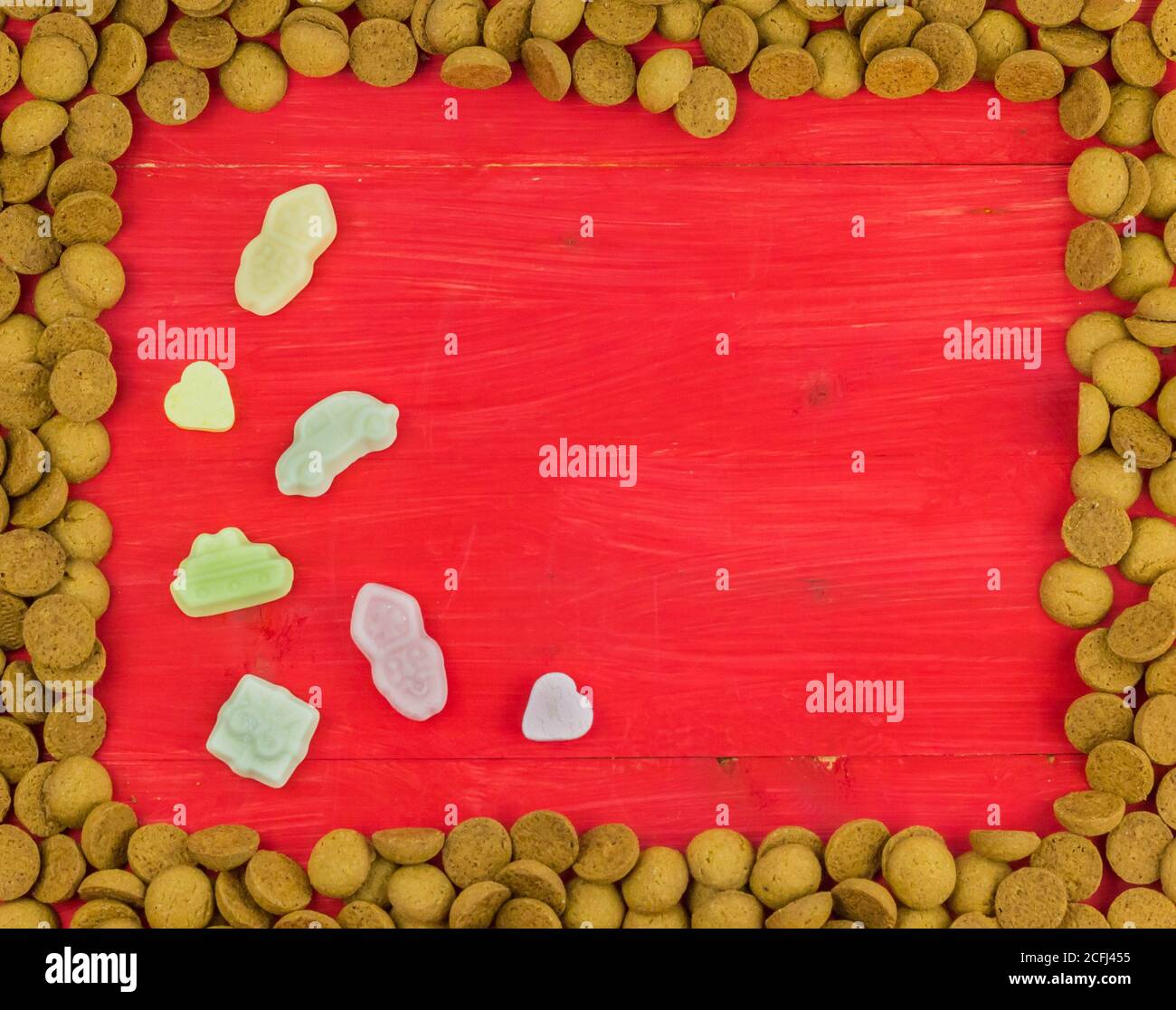 Frame of gingernuts and candy for traditional dutch holiday Sinterklaas ...