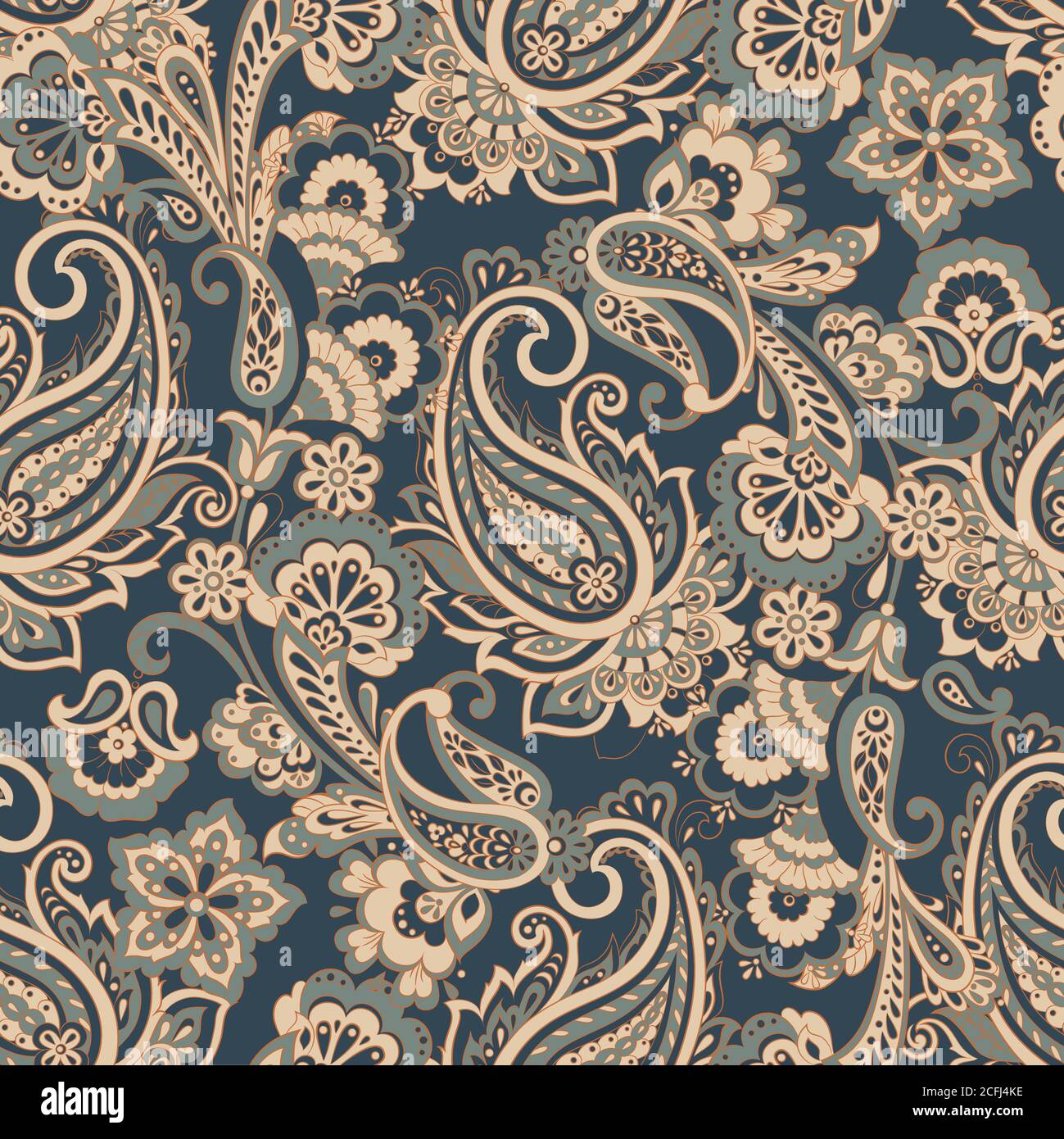 Ornate damask background. Paisley seamless pattern Stock Vector Image ...
