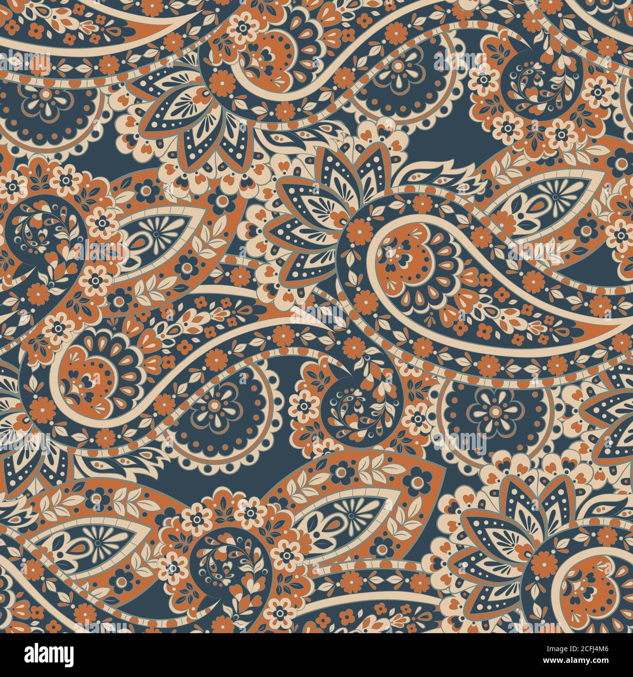 Seamless Paisley pattern. Floral vector illustration Stock Vector Image ...